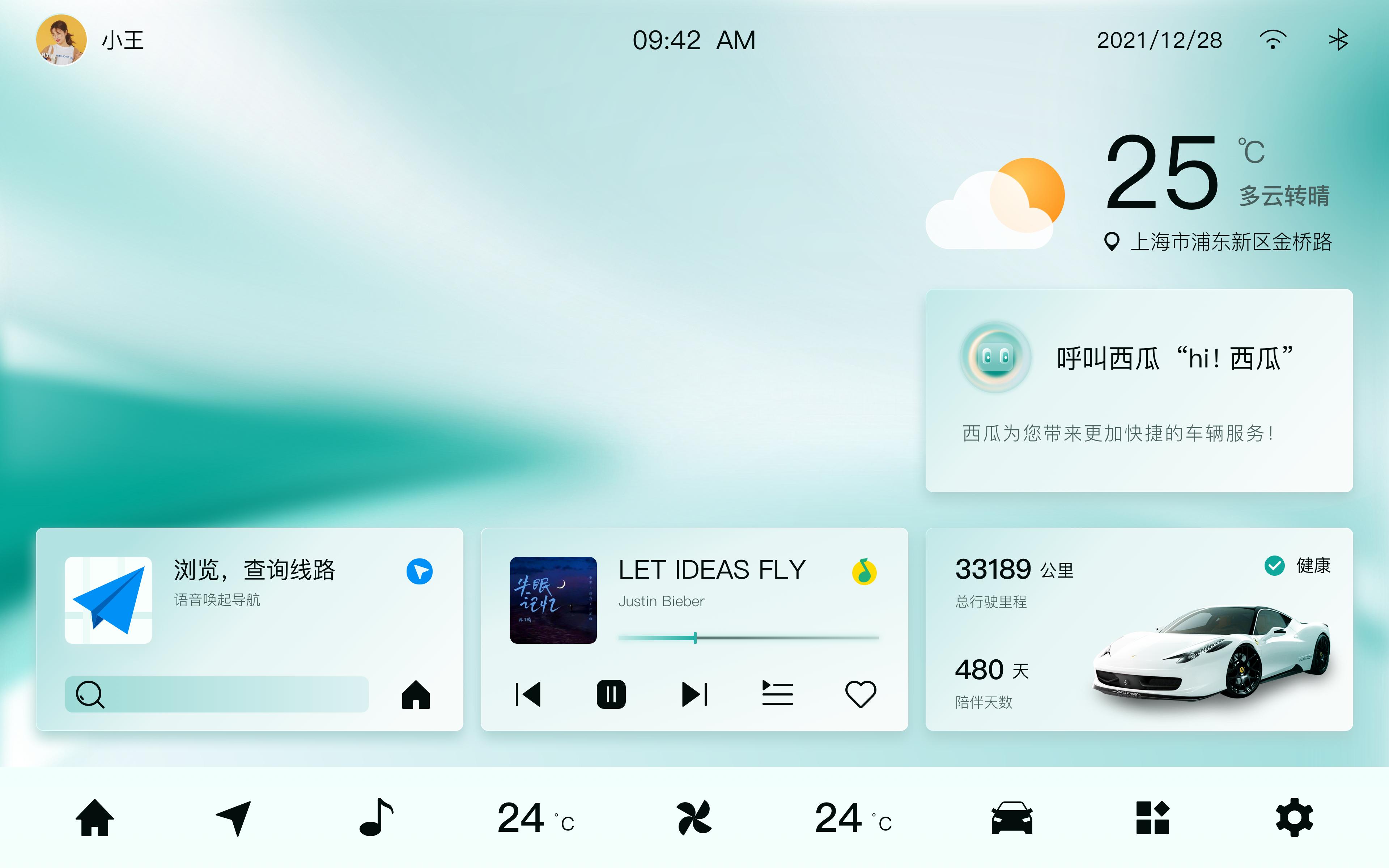 Car Dashboard UI Design Appreciation - iNEWS