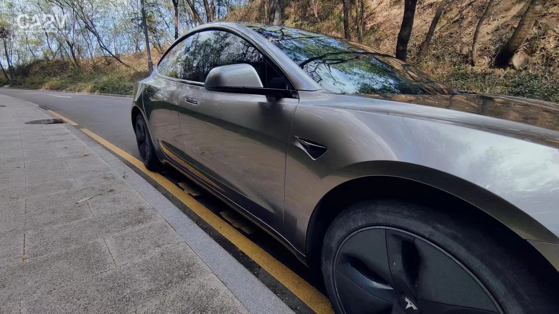 Tesla Model3 Carfu platinum liquid metal silver, high-grade but not ...