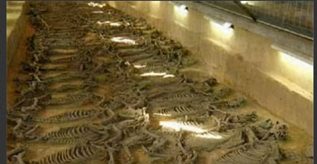 After the death of ancient emperors, why were the legs of the ...