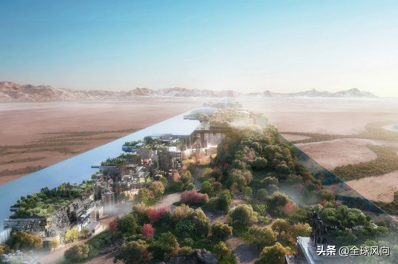 A linear city with a planned length of 170 kilometers, 500 meters high ...