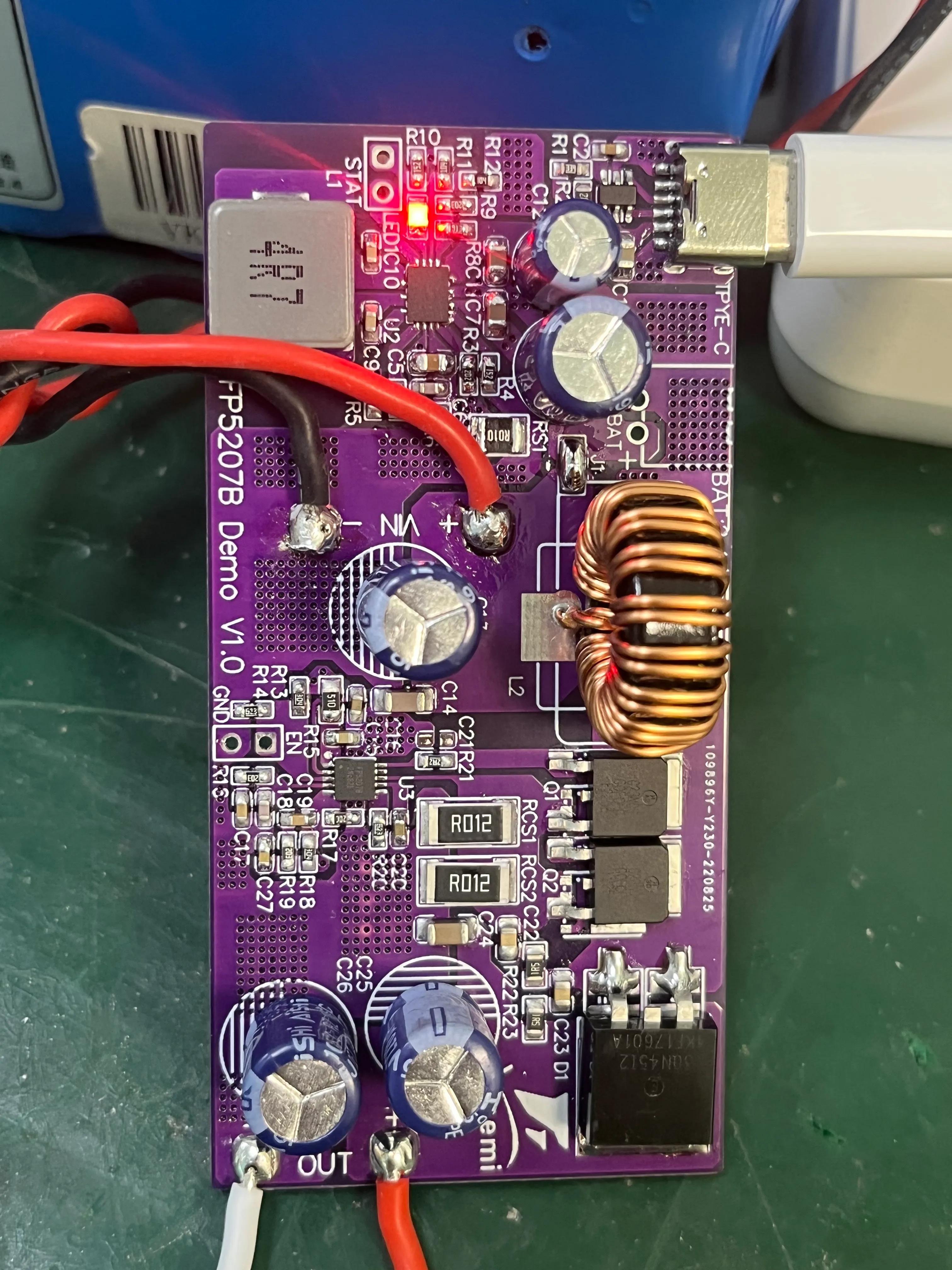 PD power chip ECP5701 with boost chip FP5207B charging scheme input 11v ...