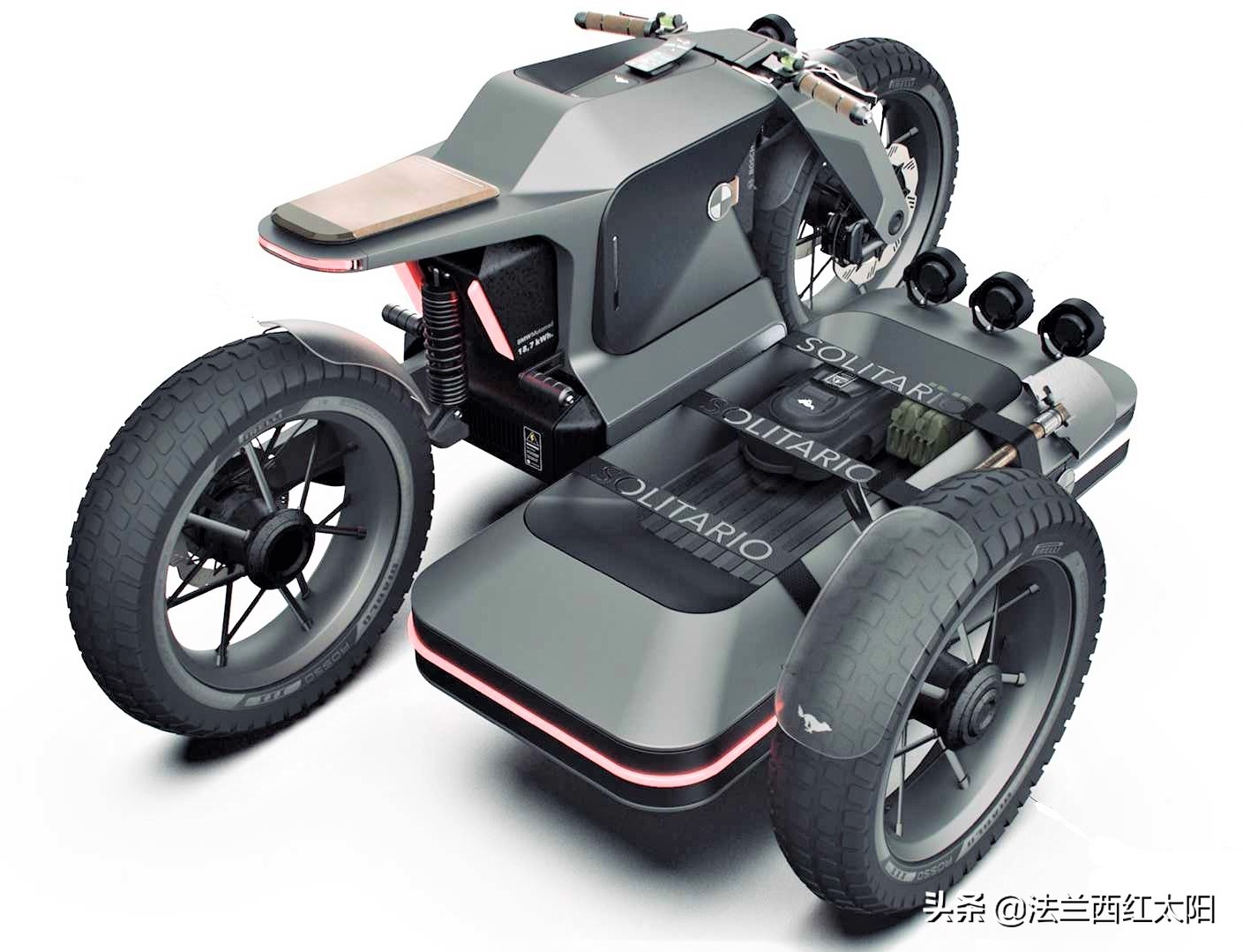 A futuristic combined all-electric eco-friendly motorcycle from ...