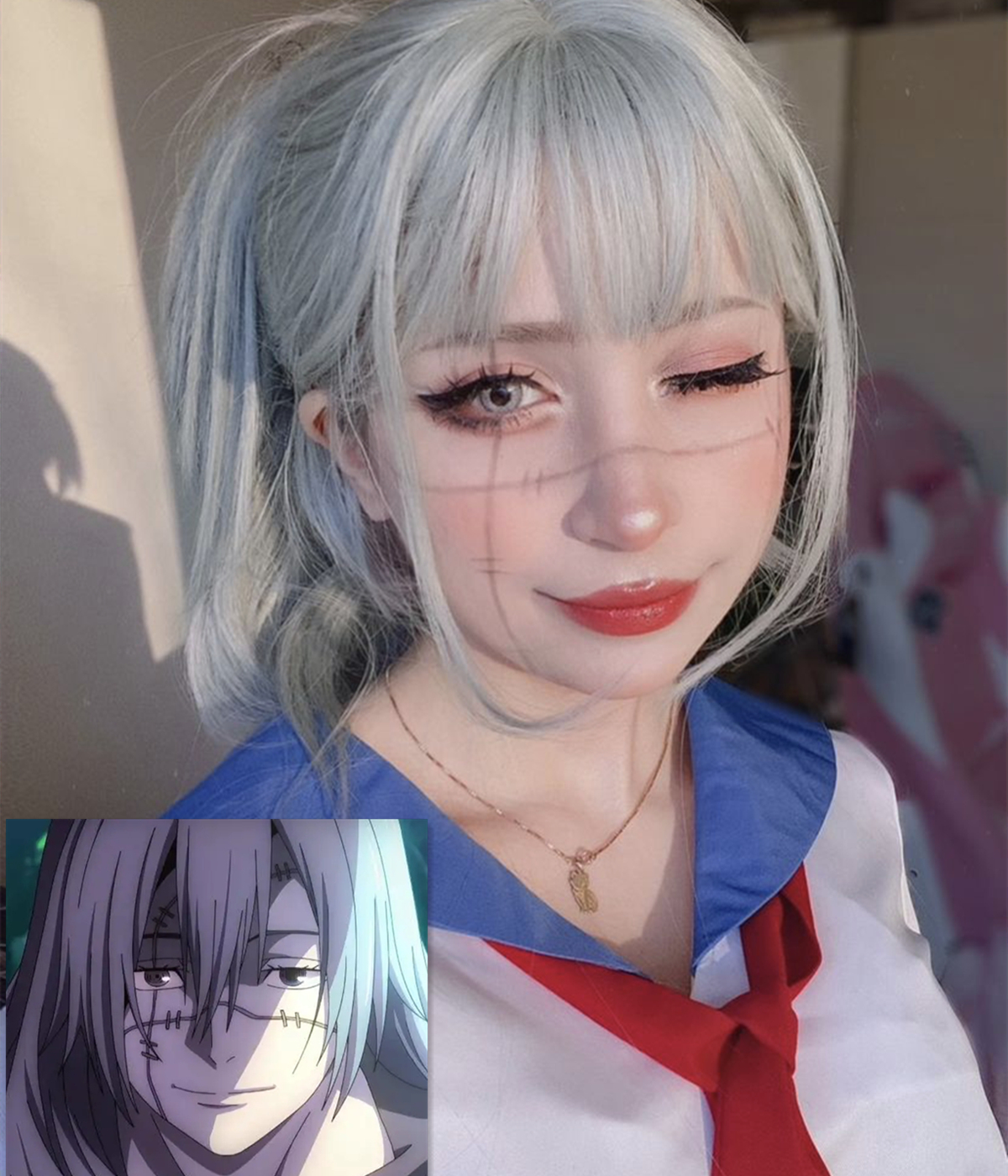 One person cosplays the whole spell back to battle, the female version ...