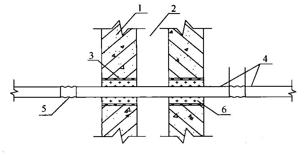 The practice and bracket installation of plumbing pipes passing through ...