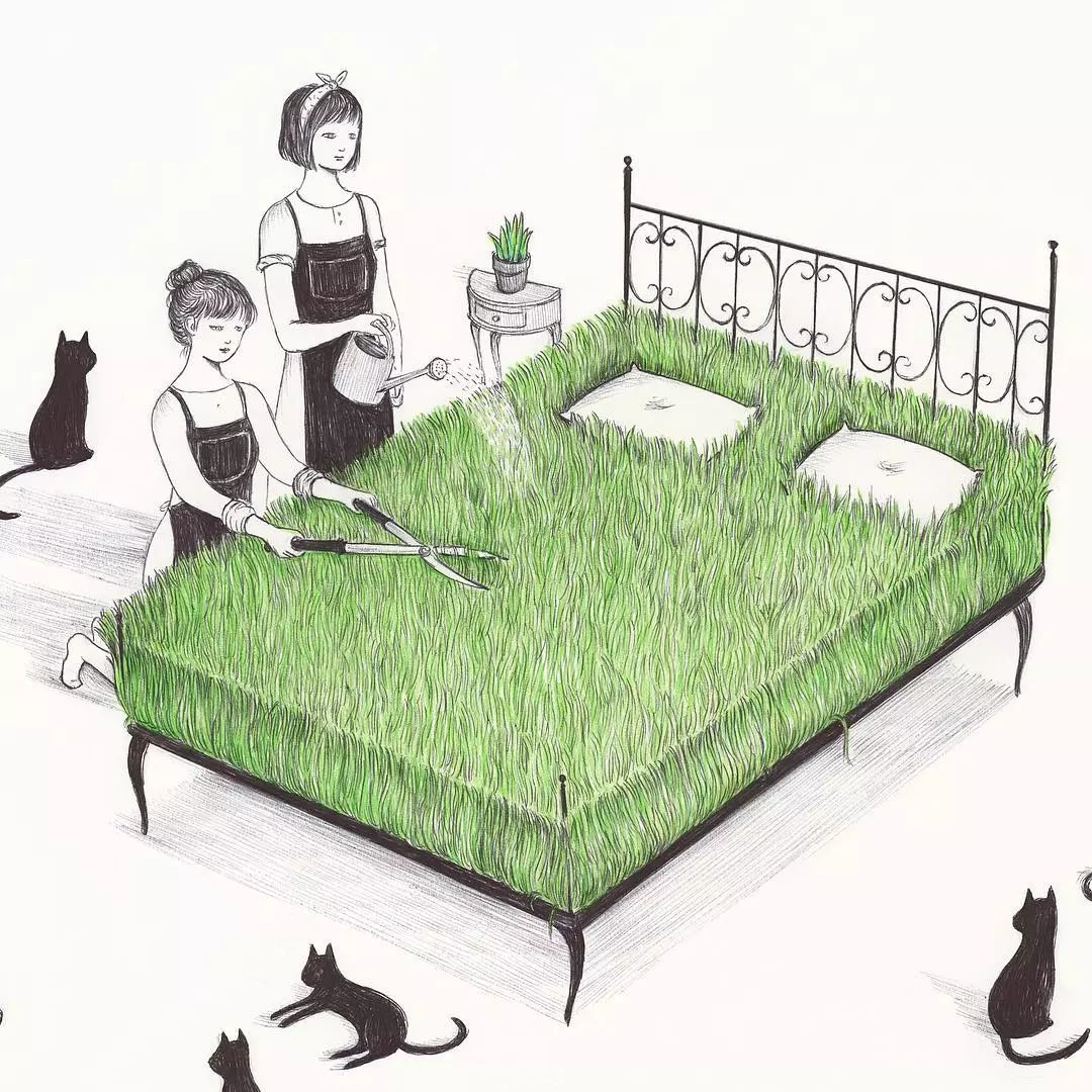 Without any horror elements, these weird "bed paintings" make people ...