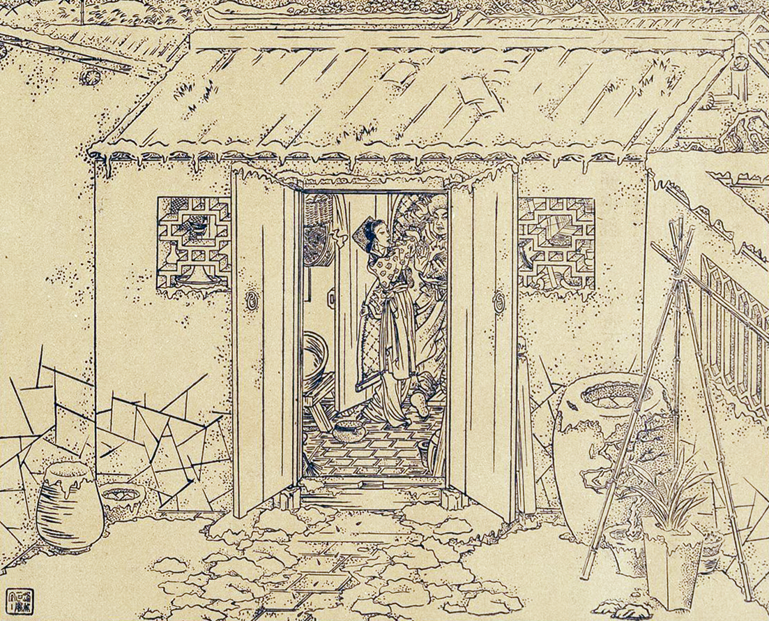 Using line drawing to draw classic literary masterpieces, Cao Han ...