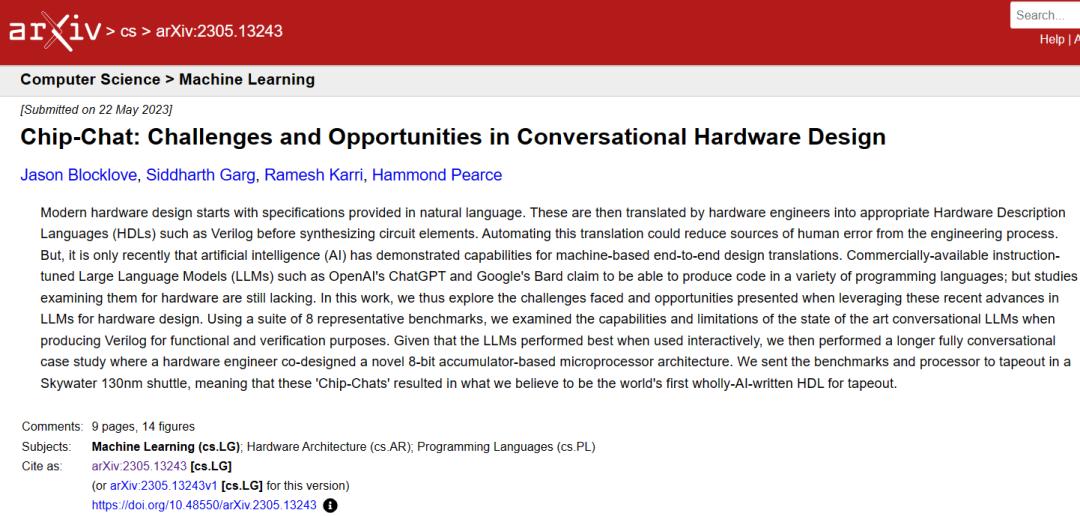 Conversational LLM for hardware design, first microprocessor chip ...