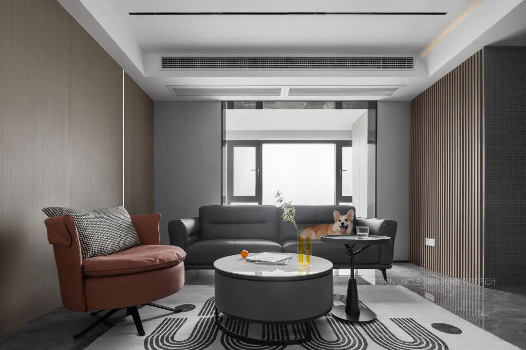 128 square meters of modern light luxury, gray and white create a ...