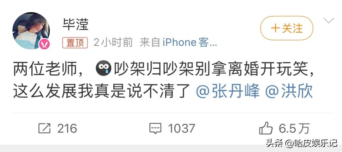 Hong Xin and Zhang Danfeng issued a divorce article and Bi Ying responded to their divorce - iNEWS