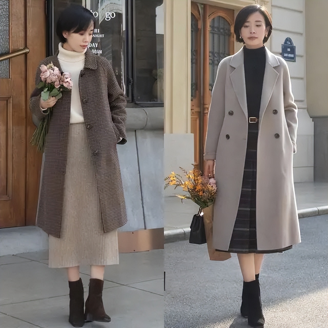 Coat + skirt, women over the age of 30 wear a "light and familiar style ...