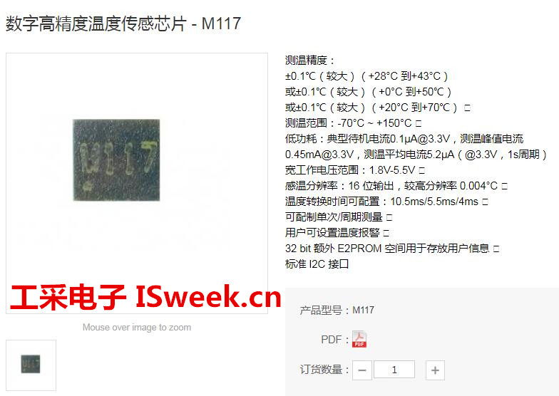 Domestic digital high-precision temperature sensor chip M117 applied in cold chain logistics - iNEWS