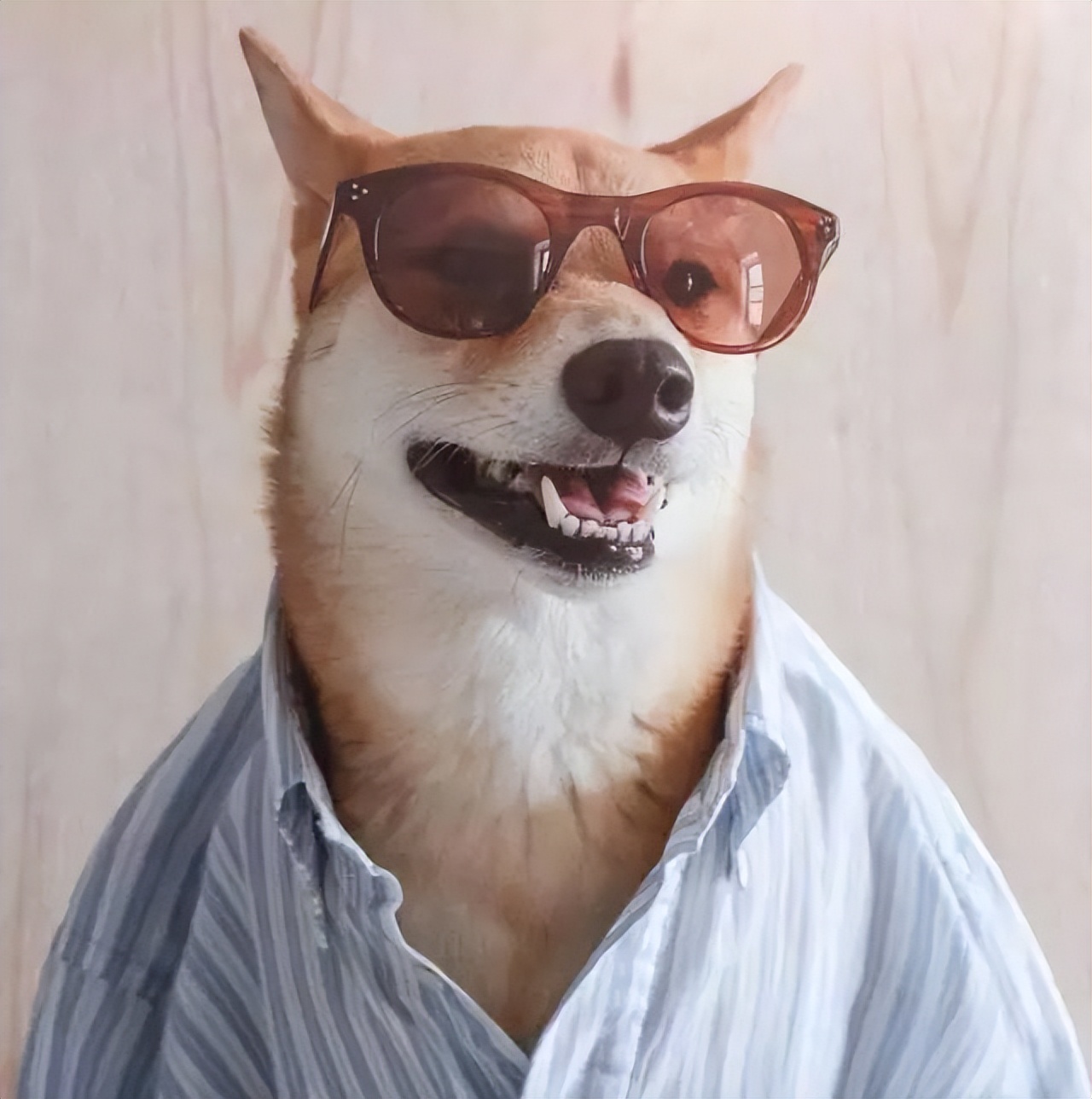 When this Shiba Inu is dressed in human clothing, its temperament is ...