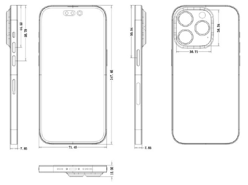iPhone 14 Pro design drawings reveal that the size of the lens module ...