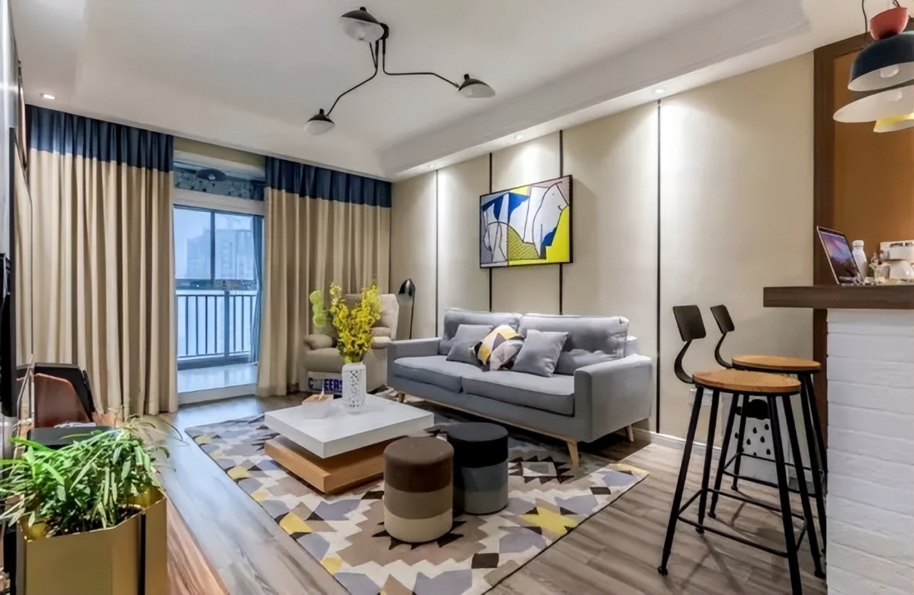 85 square meters mix and match the warm and comfortable colors of the ...