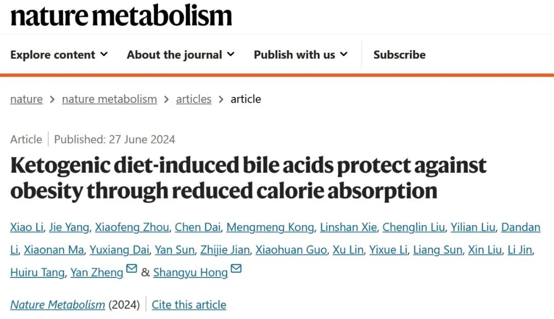 "Nature Metabolism": Ketogenic diet can reduce calorie absorption ...