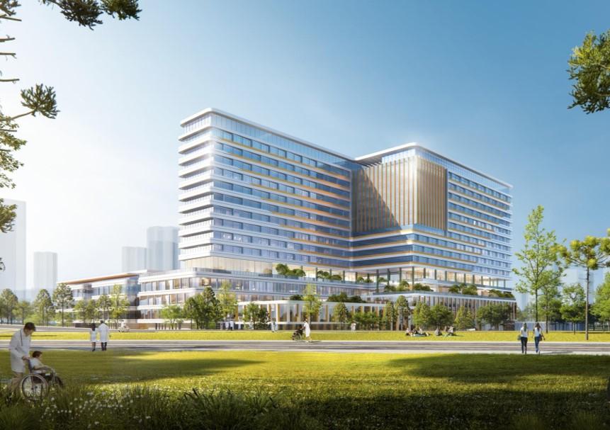 The new campus of this hospital in Chengdu is about to be topped out ...